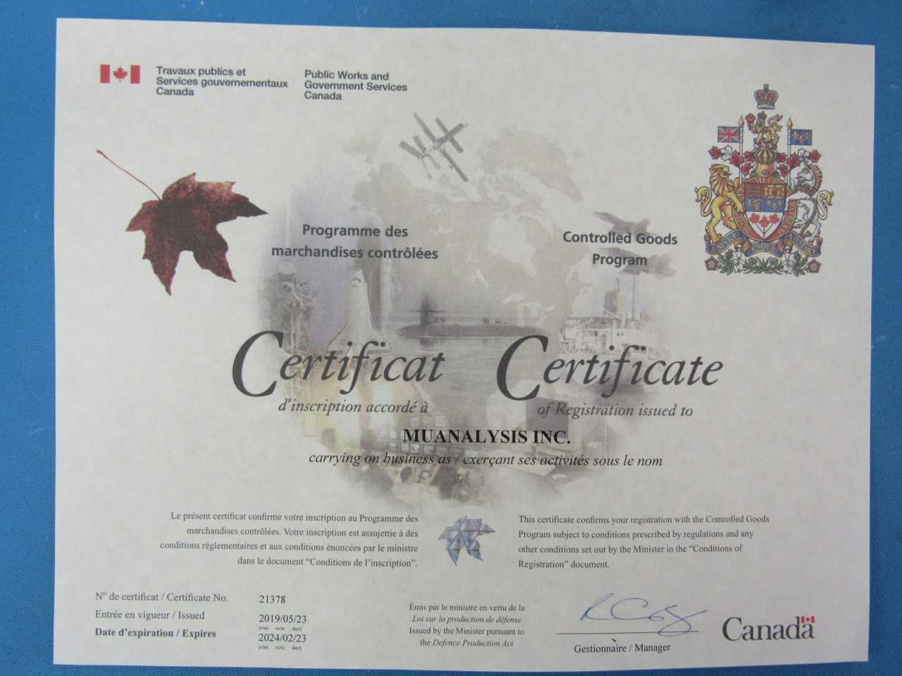 Certifications – Lab Test